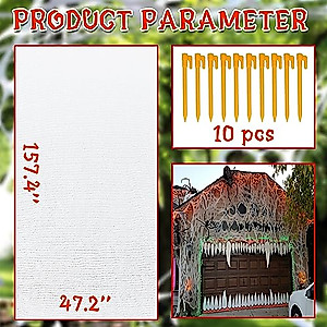 Daboot Halloween Giant Spider Web Decorations - 480sqft Halloween Gauze Spiders Web Decor Stretchy Cobwebs for Indoor Outdoor & Yard Creepy Decor (DIY- No Holes)