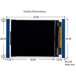 waveshare for Raspberry Pi Pico 1.8inch LCD Display Module, TFT Screen Display 160x128 Resolution 65K RGB Display Color SPI Interface 2.6-5.5V Operating Voltage