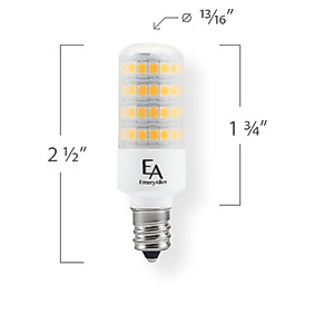 EmeryAllen EA-E12-5.0W-001-309F-D Dimmable Candelabra Base JA8 Compliant LED Light Bulb, 120V-5Watt (50W Equivalent) 550 Lumens, 3000K, 1 Pcs