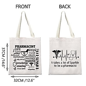 JNIAP Pharmacist Tote Bag Pharmacy Tech Gifts RX Gifts Pharmacy Student Pharmacy Technician Shoulder Bag (RX Tote Bag)