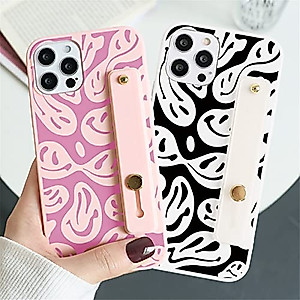 KAPUCTW 2 Pack for Oppo Realme 7 Pro 4G case with Wrist Strap, Print Pattern Wristband Holder Phone Case Soft Silicone TPU Bumper Shockproof Protective Cover for Realme 7 Pro 6.4 Inch