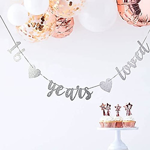 StarsGarden Glitter 16 Years Loved Banner – It's My Fabulous 16th Banner -16th Birthday Banner Decorations - Cheers to 16 Years Milestone Happy Birthday Decorations(Silver) (SG-22NP454)