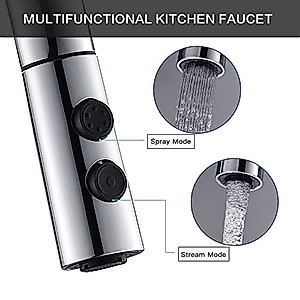 LQS Kitchen Faucet with Pull Down Sprayer, Sink Faucet, Single Handle Kitchen Faucet, High Arc Kitchen Sink Faucets, Faucet for Kitchen Sink, Chrome