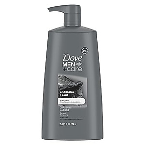 Dove Men+Care Men Shampoo For Healthy-Looking Hair Charcoal + Clay Naturally Derived Plant Based Cleansers 25.4 oz