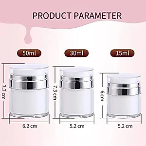 Cream Jar Vacuum Bottle Small, Lotion Dispenser With Pump, Travel Containers For Lotions And Creams Leak Proof, Airless Pump Bottles For Toiletries Cosmetic Container (30ml*3pcs)