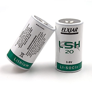 YUTSUJO (2-Pack) 3.6V 13Ah LSH20 D Size Lithium Thionyl Chloride Battery, Raised Positive and Flat Negative