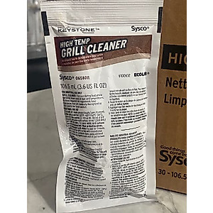 Keystone(TM) High Temp Grill Cleaner, Bundle of 6 x 3.6 oz pouches, for Kitchen, Food Truck, Professional Kitchen