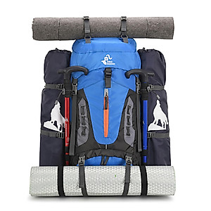 Bseash 60L Waterproof Hiking Camping Backpack with Rain Cover, Lightweight Outdoor Sport Travel Daypack for Climbing Touring (Army Green)