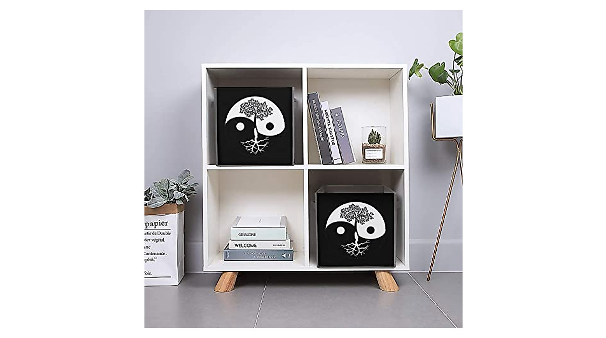 Tree of Life Yin Yang Collapsible Storage Bins for Home Organization