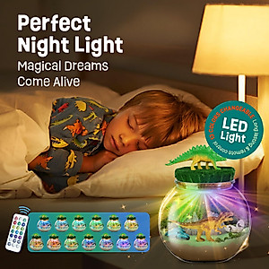 Dinosaur Gifts for Boys - Dinosaur Terrarium Kit for Kids - Birthday Gift for Boys Ages 4 5 6 7 8-12 Year Old - DIY Dinosaur Toys for Boys - Arts and Crafts Kit for Kids-Gifts for Boys