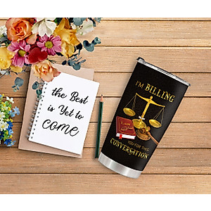 Lawyer Gifts for Men Women Coffee Tumbler 20oz Attorney Insulated Cup, I'm Billing You For This Conversation Tumbler Cup, Law School Gifts Law Practitioners Graduation Ideas Gifts Mug