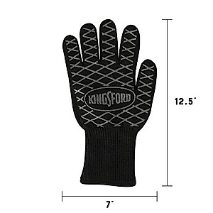 Kingsford Extreme Heat BBQ Grill Gloves, 2 Count | Heat Resistant Barbecue Gloves | The Ultimate Heat Barrier Silicone Grilling Gloves with Anti-Slip Safe Grip