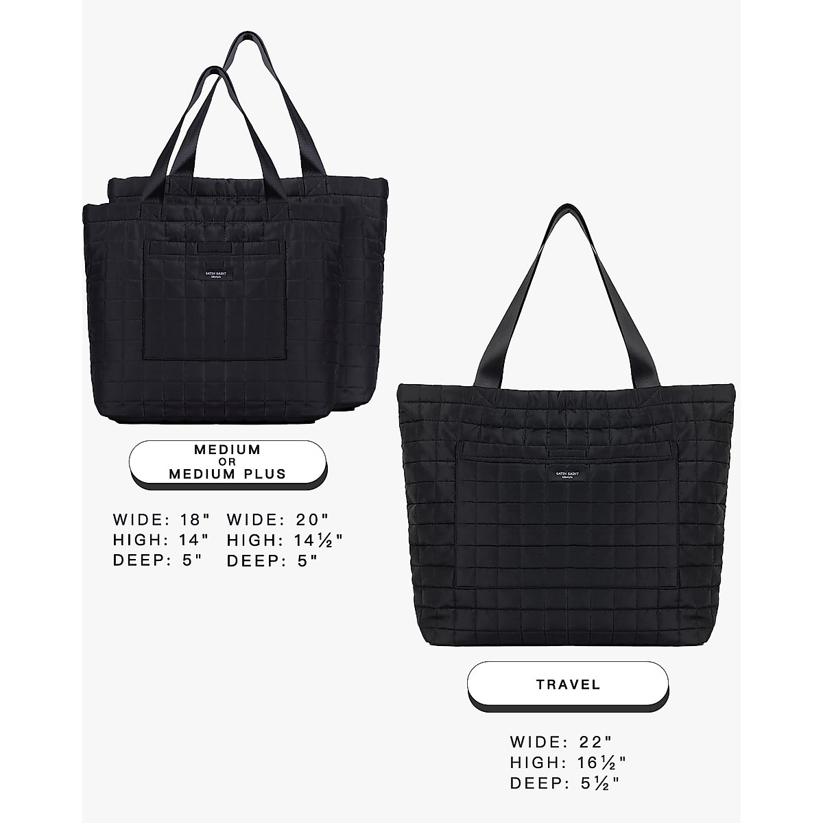 SATIN SAINT lifestyle Large Tote Bag for Women, Travel Tote Bag, Laptop Bag Handbag, Shopping Bag, Lightweight Shoulder Bag for Yoga Gym