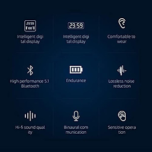 S6 Plus Mini Wireless Earbuds Bluetooth 5.1 in Ear Headphones Built-in Microphone, Light-Weight IPX5 Waterproof Stereo Sport Headset with Charging Case (Black)