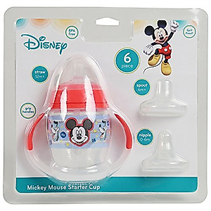 Disney Mickey Mouse 6 Piece Grow with Me Sippy Cup, Red