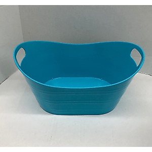 Set of 3 Flexible Oval Beverage Chilling Party Tubs with Handle 14.25x11x6.3, Multicolor