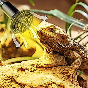 Ipetboom Reptile Heat Emitters, 3 Pcs Reptile Ceramic Heat Lamp 150w Heat Lamp Bulbs for Reptiles Heat Emitters for Reptile E26