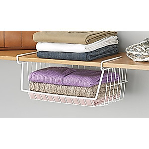 Whitmor White Wire Shelf Basket