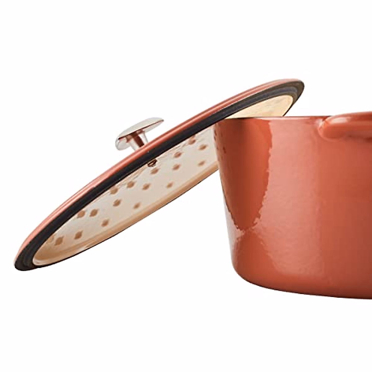 Ayesha Curry Kitchenware Enameled Cast Iron Dutch Oven/Casserole Pot with Lid, 6 Quart, Redwood Red