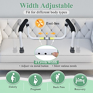 NEAUDE Stand Assist Mobility & Daily Living Aids Bed Rail Cane Chair Assist for Elderly Lift Assist Devices for Seniors, Handicap Grab Bar for Disabled Couch Safety Handle(Width Adjustable)