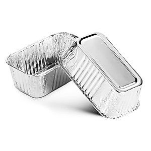 MontoPack Aluminum Mini Disposable Loaf Pans | Deep Half Size 6 x 3.5” Extra Thick Foil Bread Containers for Baking, Food Storage & Takeout | Eco-Friendly & Recyclable | Bulk 100-Pack of 1 Pound Trays