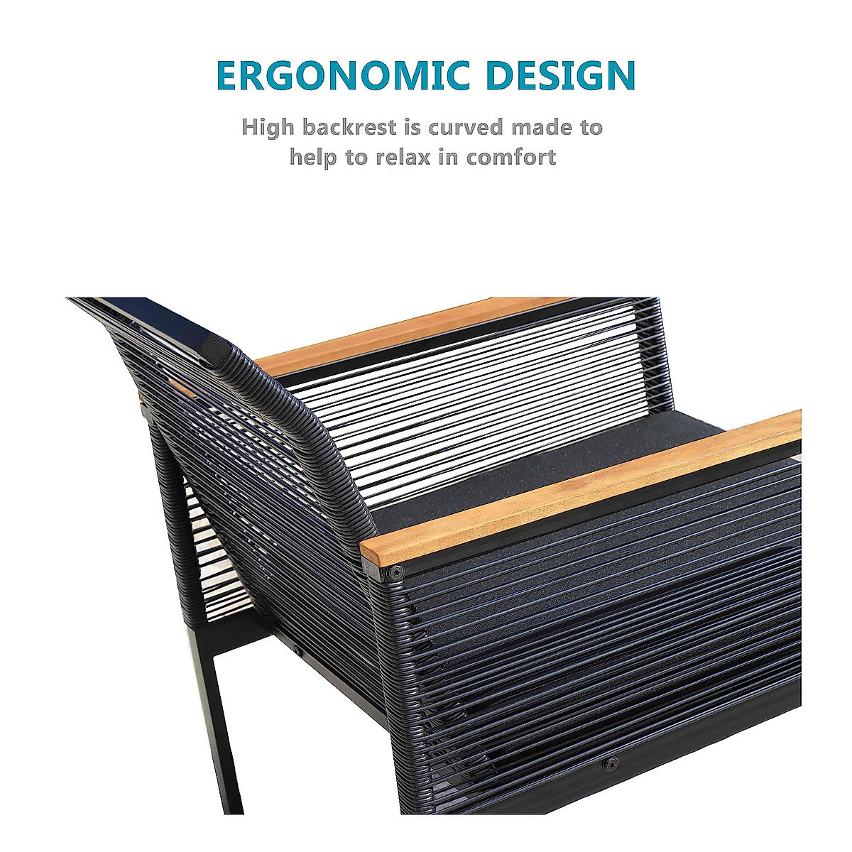 Suntone Patio Furniture Sofa Set - Wicker Patio Conversation Set (4 Piece)