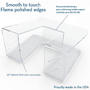 Vray Designs LLC 6MM Acrylic Laptop Stand,Ergonomic Laptop Stand, Portable, and Clear Desk Riser for 10-17 inch Laptops - Made in USA for Home Office