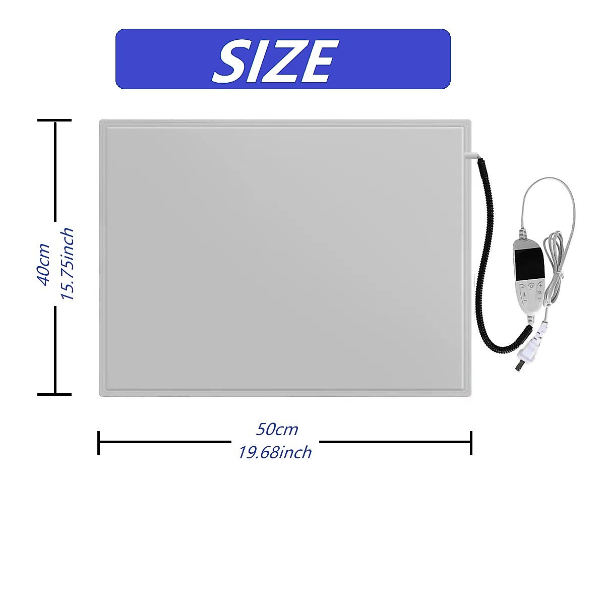 Pet Heating Pad, Temperature Adjustable Heated Bed, Digital Display Smart Heating Mat with Anti-bite Wire and Waterproof for Dogs, Cats,Rabbits,Chicken,etc (Small)