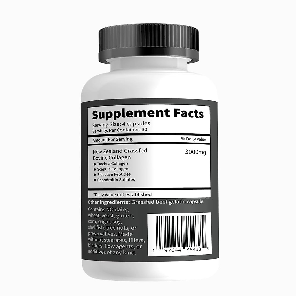 Primal Being Grassfed Beef Cartilage Collagen (Type I-V & XI)- Supports Hair, Skin, Nails, Joint Health, Immunity, Digestion, Post Exercise Recovery - 120 Capsules, 3000 mg per Serving