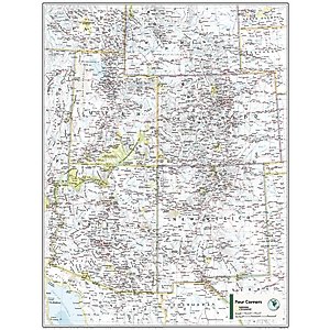 National Geographic Maps: Four Corners U.S.A Wall Map - 31 x 24 inches