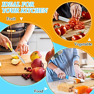 Lothee 50 Pcs Paring Knife Bulk, 5 Colors Fruit Vegetable Knife Stainless Steel Kitchen Knife Ultra Sharp Knife with Plastic Handle for Chef Cutting Peeling Cooking, 3.94 Inches Blades