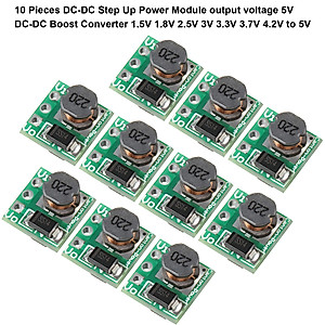 Weewooday DC-DC Step up Power Module Output Voltage 5V Boost Converter 1.5v 1.8v 2.5v 3v 3.3v 3.7v 4.2v to 5v Regulator Voltage Boost Converter Board(10 Pieces)