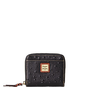 Dooney & Bourke Wallet, Ostrich Small Zip Around Wallet - Black