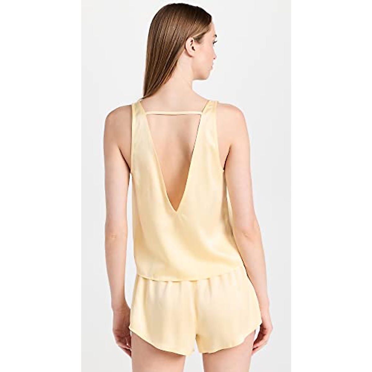 Lunya Women's Washable Silk Tank Pajama Set, Wayward Yellow, M