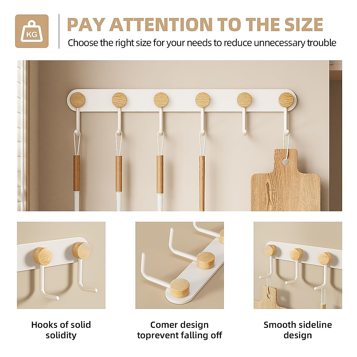 Coat Hooks for Wall, Key Holder Wall Mount, Coat Rack Wall Mount, Wall Adhesive Hooks, Hooks for Hanging Hat Towel Purse Robes Mudroom Bathroom Entryway