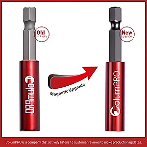 ColumPRO 10PCS 1/4" Strong Magnetic Extension Bit Holder,Hex Shank S2 Steel Magnetic,Screwdriver Extension,Quick-Change Hex Shank Set