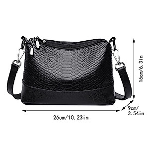 Crossbody Bags for Women Fashion Full Grain Pure Leathe Sling Bag Removable Straps Anti-Theft Zipper Top-Handle Bags Wallets