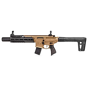 SIG SAUER MCX Rattler .177 Cal CO2 Semi-Auto Pellet Rifle with Flip-Up Sights and 30-Round Magazine