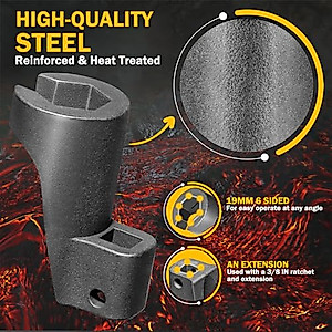 E-cowlboy 19MM High Pressure Fuel Line Socket Tool for Detroit Diesel DD13 DD15 DD16 Alternative to W47058090900