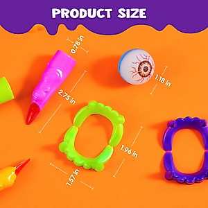 JOYIN 72 PCS Halloween Party Favors Game Toy Gifts-Scary Eyeballs, Witch Fingers and Vampire Teeth Set for Kids Child Trick or Treat, Gift Exchange, Halloween Carnival Game Prizes