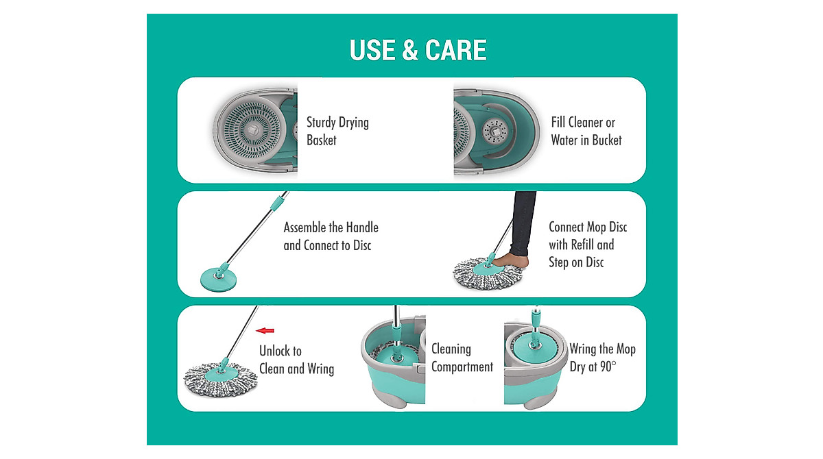 Spotzero Maxx Spin Mop & Bucket Set - Clean Floors Easily