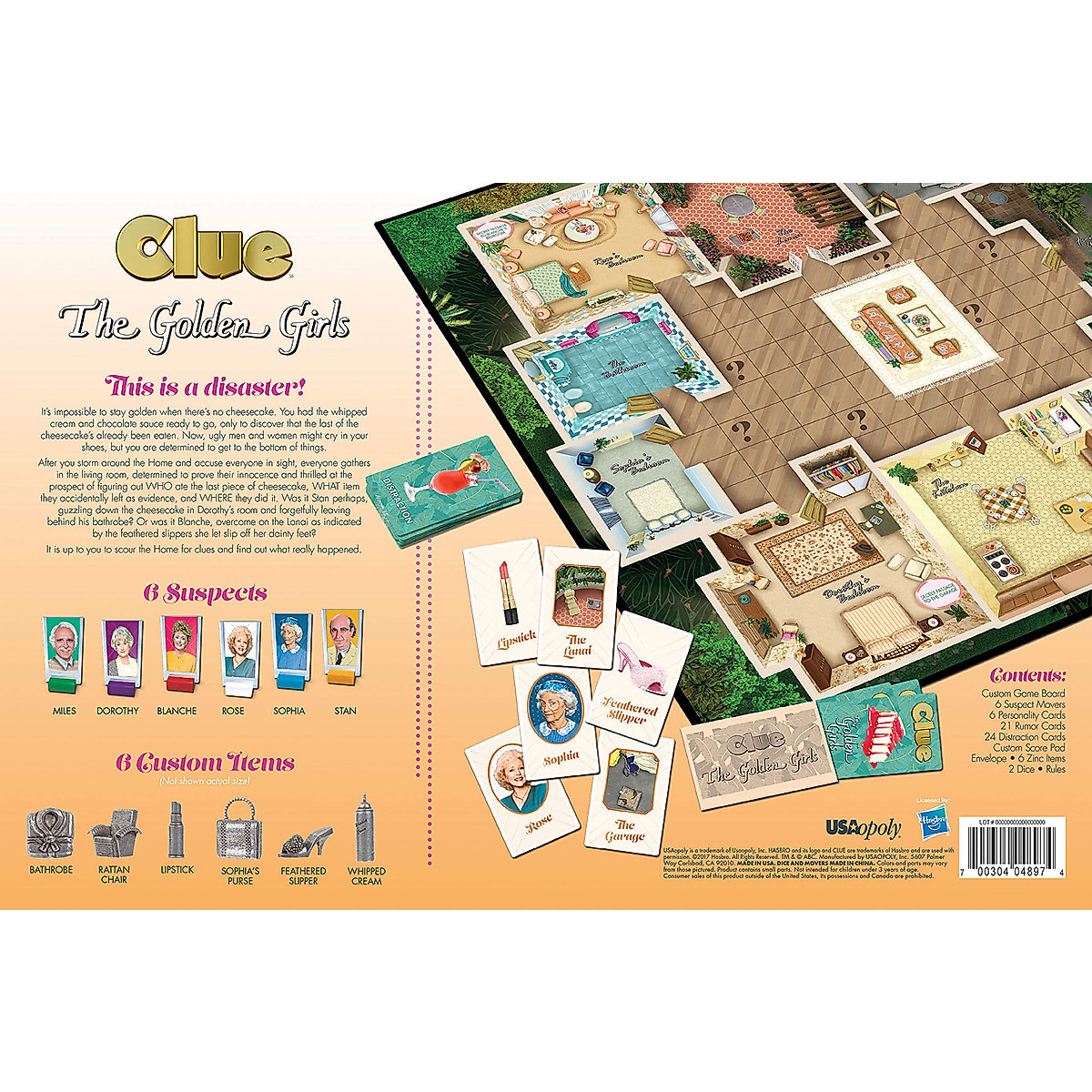 Clue The Golden Girls Board Game | Golden Girls TV Show Themed Game | Solve The Mystery of Who Ate The Lastpiece of Cheesecake |Officially Licensed Golden Girls Merchandise | Themed Clue Mystery Game