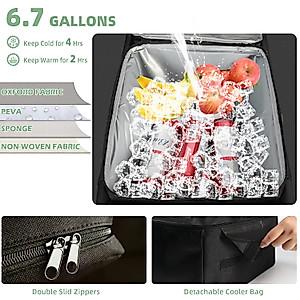 GRAVFORCE Outdoor Swing with Canopy, 2-Seat Porch Swing with Storage Cooler Bag, Adjustable Canopy Swing with Table & 2 Cup Holders, Patio Swing Sets for Backyard, Outside (Gray)