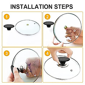 Dutch Oven Knob for Le Creuset Knob Replacement bakelite knobs Replacement Pot Lid Handle Compatible Aldi, Lodge and Other Enameled Dutch Oven, Black, Black