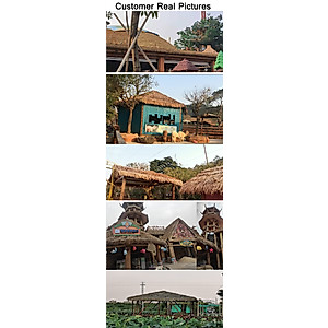 SHAZHU Duck Blind Grass Tiki Straw Roof 47x50cm Artificial Thatch Mexican Tiki Hut Palm Thatch Rolls for Tiki Umbrella Covers Mini Bar Palapa Thatch Roofs(Size:10pcs)