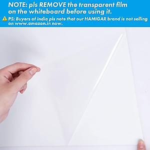 HAMIGAR White Board Dry Erase, White Board Stick on Wall, Dry Erase Board Sticker for Wall, White Board Paper, Sticky White Board for Wall, Peel and Stick Wallpaper Homeworking Office 17.5 x 78.7 Inch