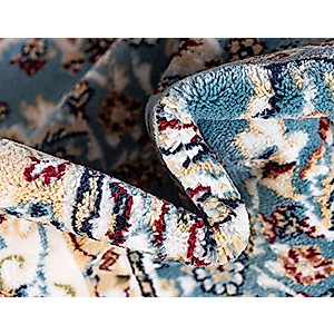 Unique Loom Narenj Collection Classic Traditional Textured Pattern Design Area Rug, 8' x 10' Rectangle, Blue/Beige