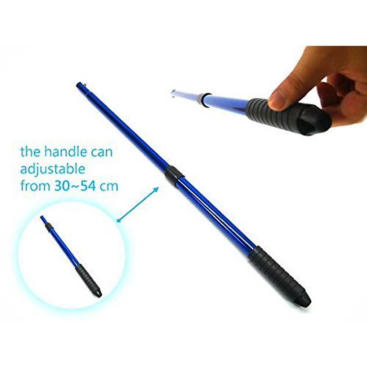 CORISRX BEST OF YOUR LIFESTYLE 12"x 8" Koi Adjustable Fish NET Handle 30~54cm Aluminum Fishing Pond Tank Blue