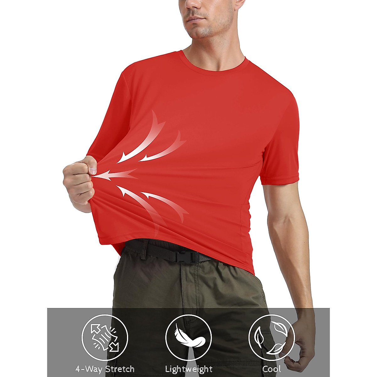 Athletic T-Shirts for Men Summer Shirts Quick Dry Top Tee Rash Guards Running Shirt Dry Fit Lightweight Sun Shirts Gym Active T-Shirt