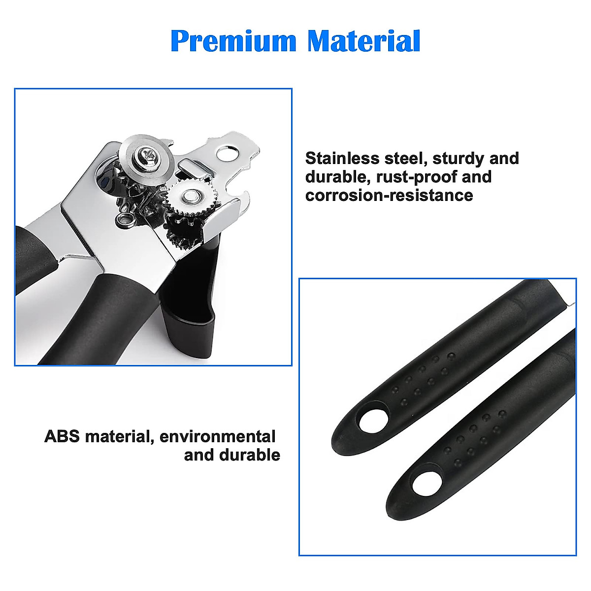 Multifunction Can Opener, K4 Stainless Steel Handheld Can Openers, Tin Can Opener with smooth and comfortable safety handle, Can Opener with Effortless Large Knob for Seniors with Arthritis